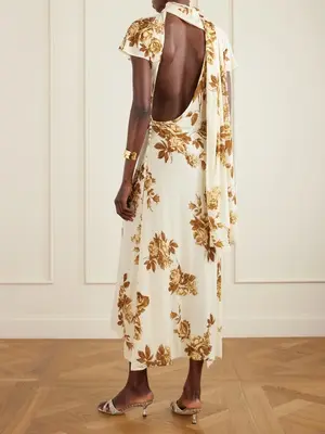 Magda Butrym Printed Stretch Knit Midi Dress