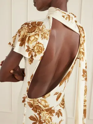 Magda Butrym Printed Stretch Knit Midi Dress