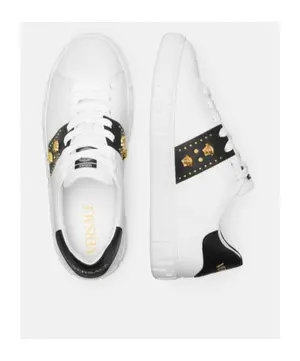 Versace Greca Embellished Lace-up Sneakers - White