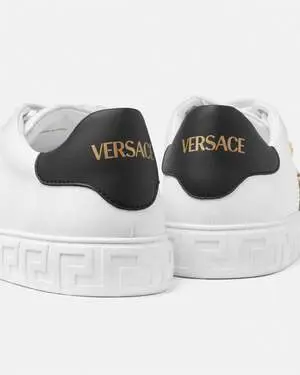 Versace Greca Embellished Lace-up Sneakers - White