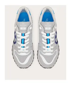 Valentino Garavani Vlogo Pace Lace-up Sneakers - Light Gray/blue