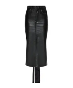 Balenciaga Lace-up Leather Skirt