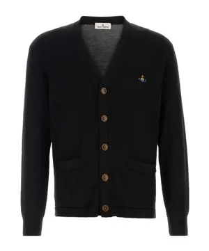 VIVIENNE WESTWOOD Orb Intarsia-knit Cardigan - Black
