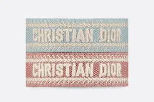 Dior Embroidered Bracelets Set Of Two - Gray