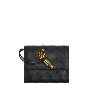 Bottega Veneta Andiamo Tri-fold Zip Wallet - Black