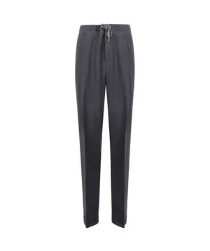 MAISON MARGIELA Drawstring Pleated Trousers - Black