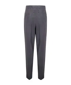 MAISON MARGIELA Drawstring Pleated Trousers - Black