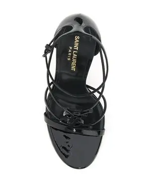 Saint Laurent Cassandra Open Toe Stiletto Sandals - Black