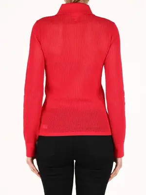 Bottega Veneta Mesh Buttoned Cardigan - Red