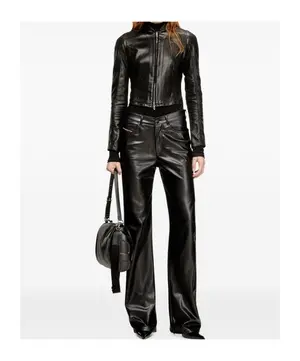 DIESEL® Straight-leg Coated Pants - Black