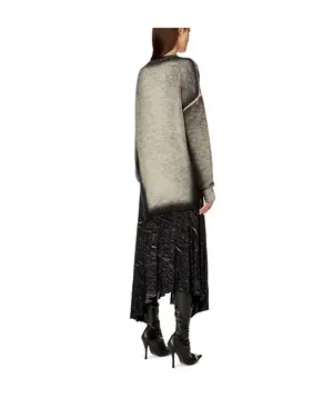 DIESEL® Asymmetric Hem Knitted Midi Dress