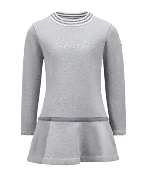 Moncler Flared Dress With Logo Embroidery