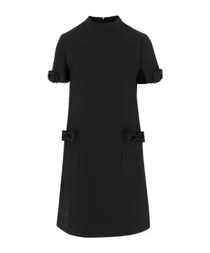 Valentino Garavani Short Sleeve Mini Dress With Bow Detail