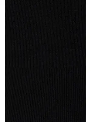 Alaïa Off-shoulder Ribbed Long-sleeve Bodysuit - Black