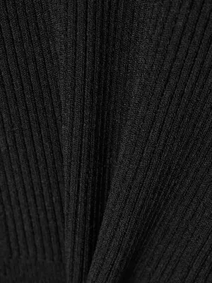 Alaïa Off-shoulder Ribbed Long-sleeve Bodysuit - Black