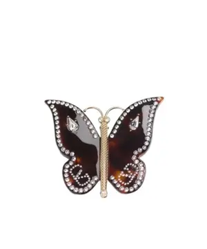 Valentino Garavani Logo Butterfly Brooch - Multicolour