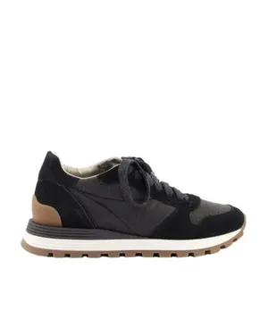 Brunello Cucinelli Panelled Lace-up Sneakers - Black