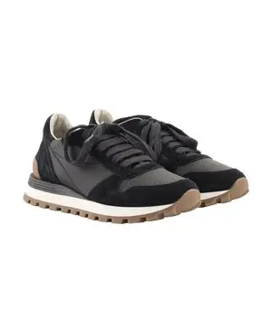 Brunello Cucinelli Panelled Lace-up Sneakers - Black