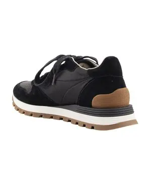 Brunello Cucinelli Panelled Lace-up Sneakers - Black