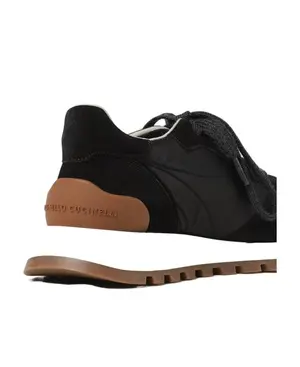 Brunello Cucinelli Panelled Lace-up Sneakers - Black