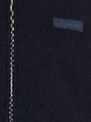 Givenchy Logo Patch High-neck Zip-up Jacket - Blue