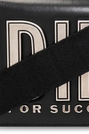 DIESEL® Logo Lettering Foldover Shoulder Bag - Black
