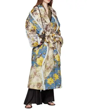 Acne Studios Floral Print Padded Coat