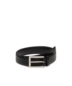 Prada Saffiano Leather Belt With Polished Steel Buckle