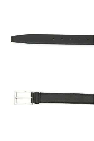 Prada Saffiano Leather Belt With Polished Steel Buckle