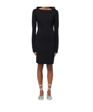 Patrizia Pepe Keyhole Neckline Zip Cuff Dress
