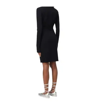Patrizia Pepe Keyhole Neckline Zip Cuff Dress