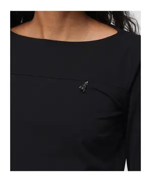 Patrizia Pepe Keyhole Neckline Zip Cuff Dress