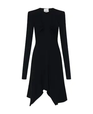 Isabel Marant Étoile Devane Gathered Asymmetric Knitted Dress - Black