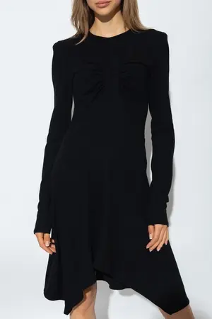 Isabel Marant Étoile Devane Gathered Asymmetric Knitted Dress - Black