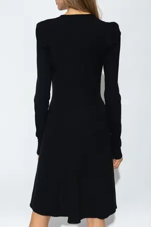 Isabel Marant Étoile Devane Gathered Asymmetric Knitted Dress - Black