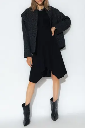 Isabel Marant Étoile Devane Gathered Asymmetric Knitted Dress - Black