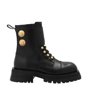 Balmain Embellished Ridged Ankle Boots - Black