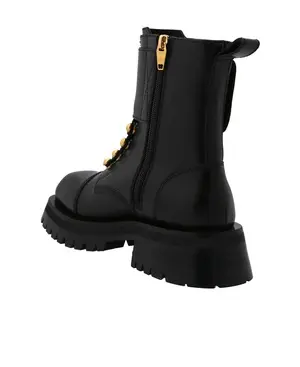 Balmain Embellished Ridged Ankle Boots - Black