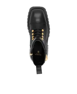 Balmain Embellished Ridged Ankle Boots - Black