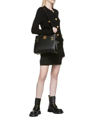 Balmain Embellished Ridged Ankle Boots - Black