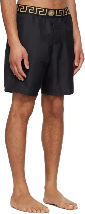 Versace Logo Medusa Waistband Swim Shorts - Green