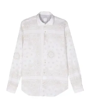 Eleventy Paisley-print Button-up Shirt