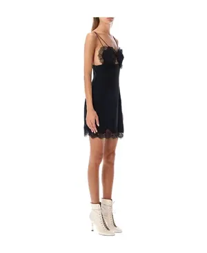 Alessandra Rich Lace Trim Mini Dress