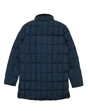 Emporio Armani Quilted Down Jacket With Fur-lined Hood - Blue