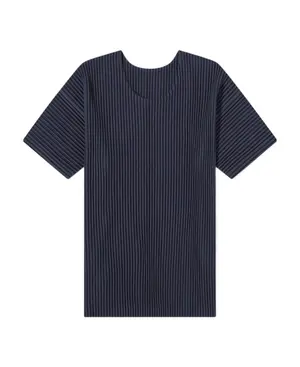 Issey Miyake Homme Plissé Mc May Drop Shoulder Pleated T-shirt - Black