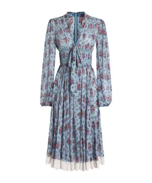 Dolce & Gabbana Floral Lace-trim Long-sleeve Dress