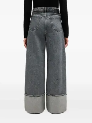 GANNI Double Fly Baggy Jeans - Black