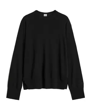 TOTEME Crewneck Knitted Jumper With Embroidered Detail And Side Slits
