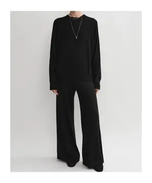 TOTEME Crewneck Knitted Jumper With Embroidered Detail And Side Slits