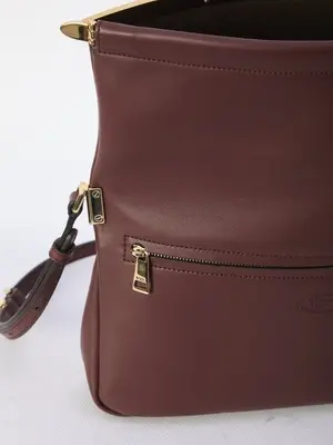 TOD'S Logo Debossed Flap Bag - Brown